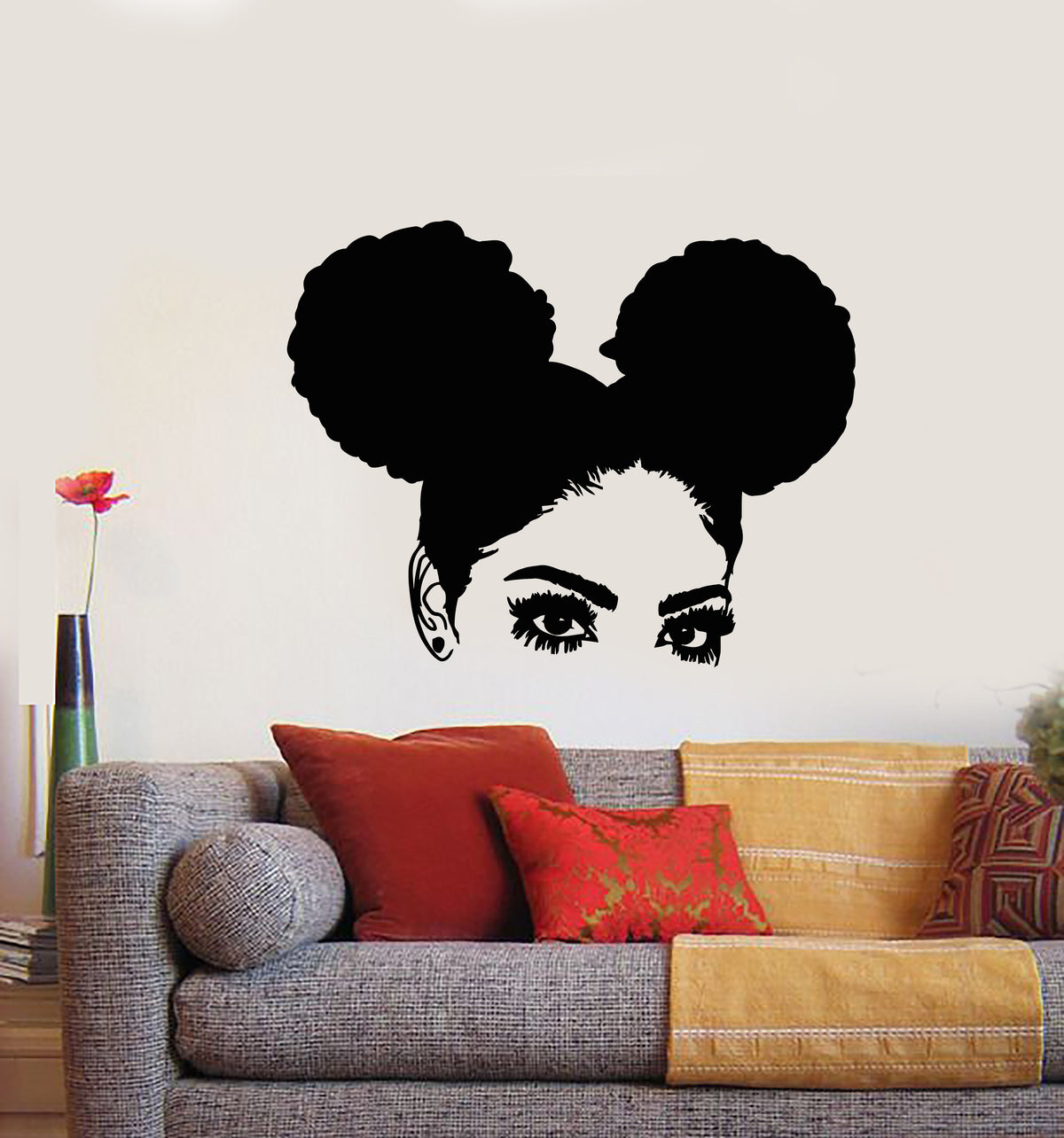 Vinyl Wall Decal Girl Face Head Beauty Salon Makeup Cosmetics Stickers ...