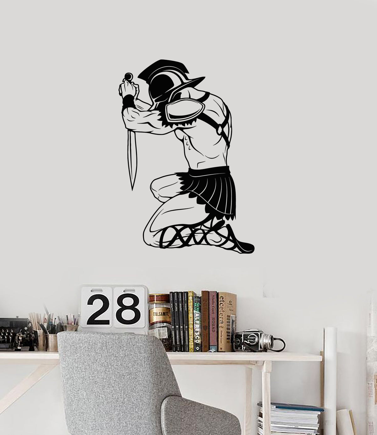 Vinyl Wall Decal Roman Gladiator Ancient World Warrior Boys Room Inter ...