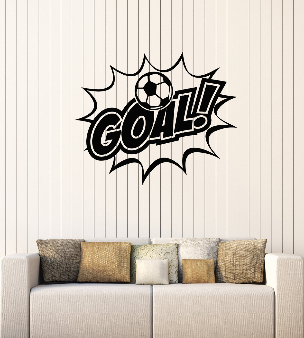 Vinyl Wall Decal Goal Game Sports Soccer Ball Goalkeeper Stickers Mura ...
