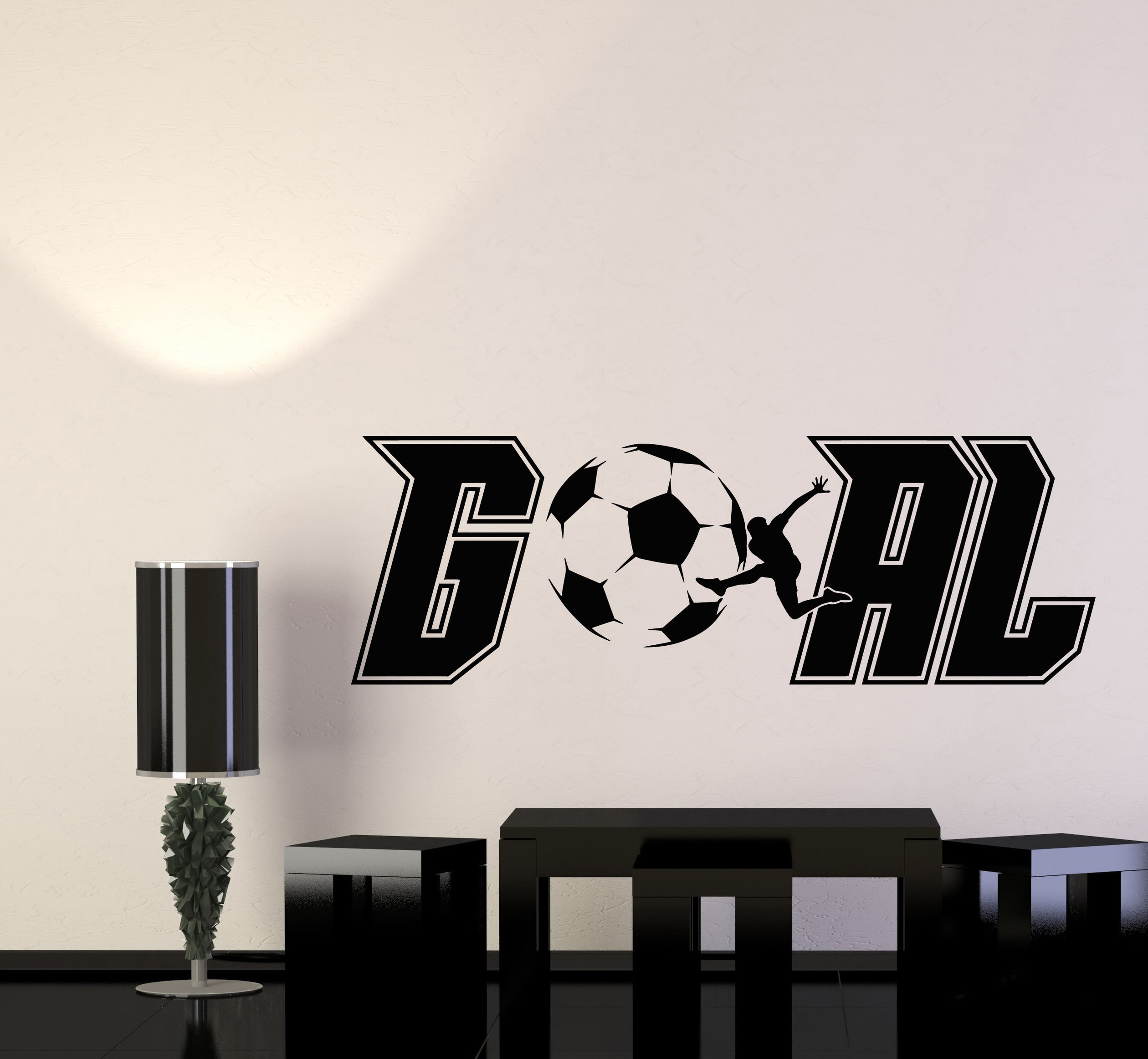 Vinyl Wall Decal Goal Soccer Ball Player Team Game School Stickers Mur ...