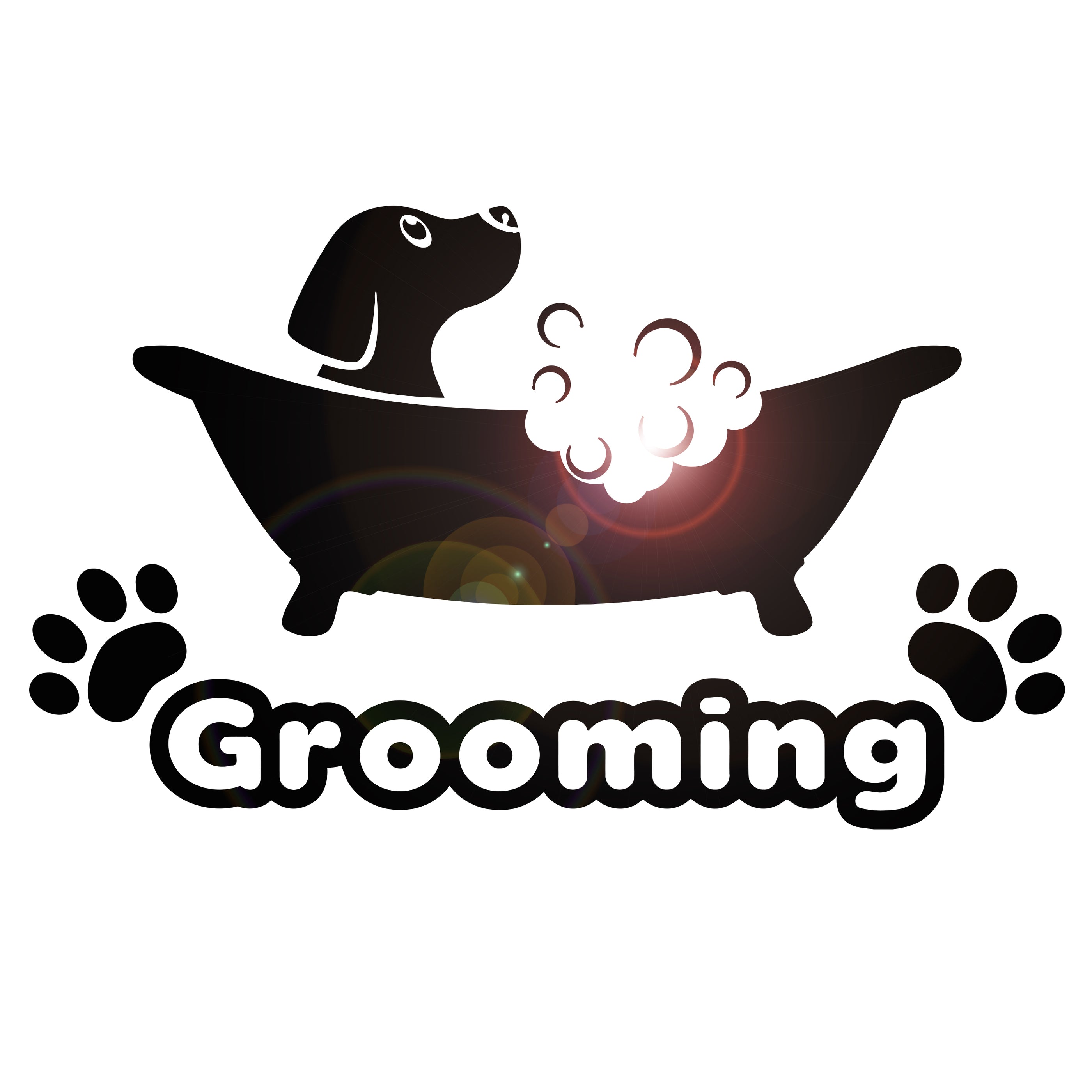 Vinyl Wall Decal Pets Grooming Dog Puppy Bath Stickers Unique Gift (17 ...