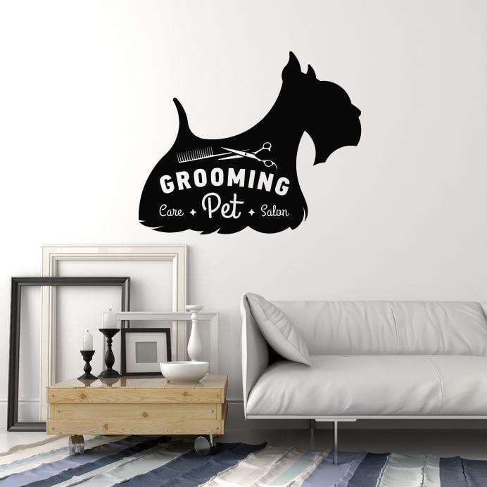 Vinyl Wall Decal Grooming Pet Care Dog Art Decor Stickers Mural (ig527 ...