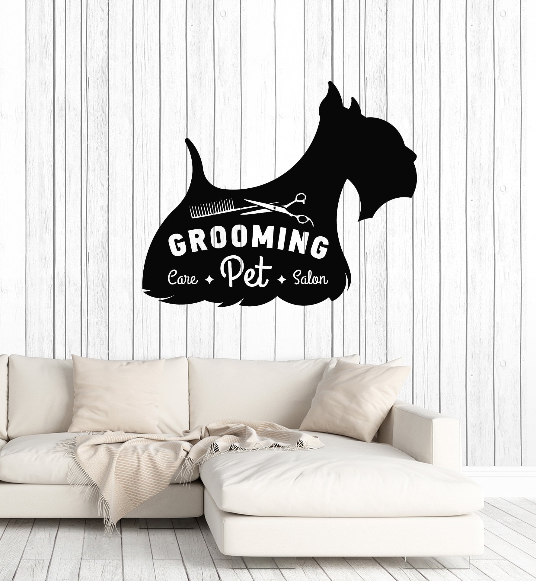 Vinyl Wall Decal Grooming Pet Care Dog Art Decor Stickers Mural (ig527 ...