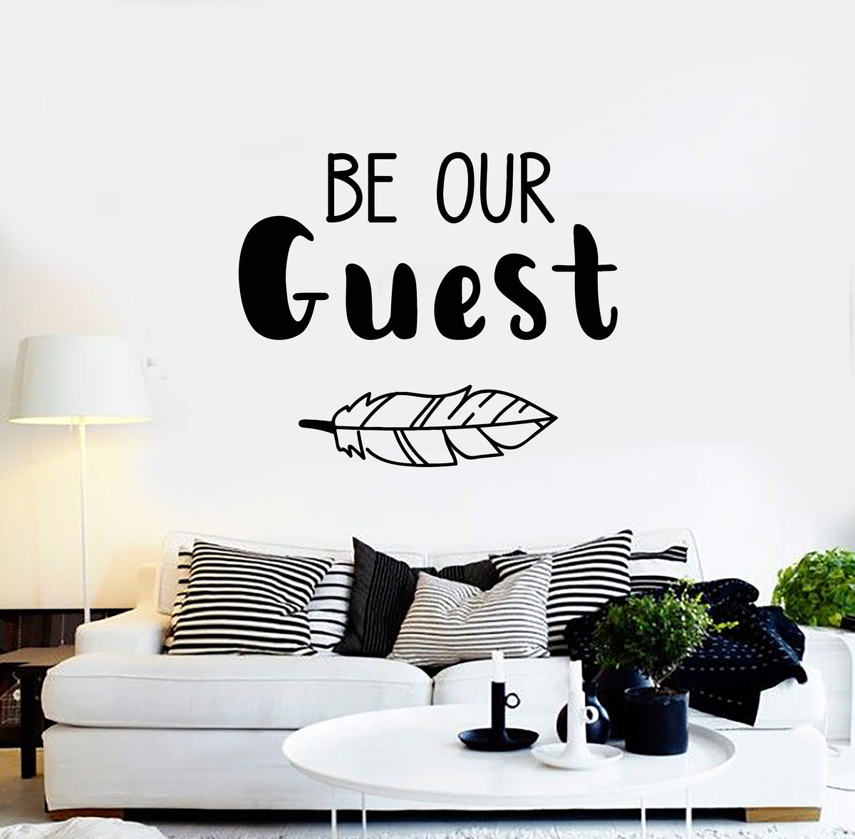Vinyl Wall Decal Be Our Guest Lettering Home Decor Welcome Stickers Mu ...