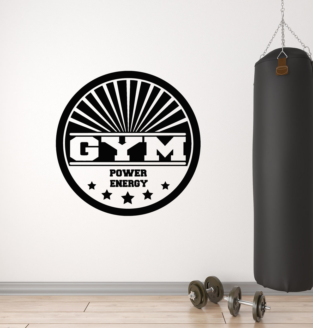 Vinyl Wall Decal Gym Man Muscles Bodybuilding Iron Sports Power Sticke ...