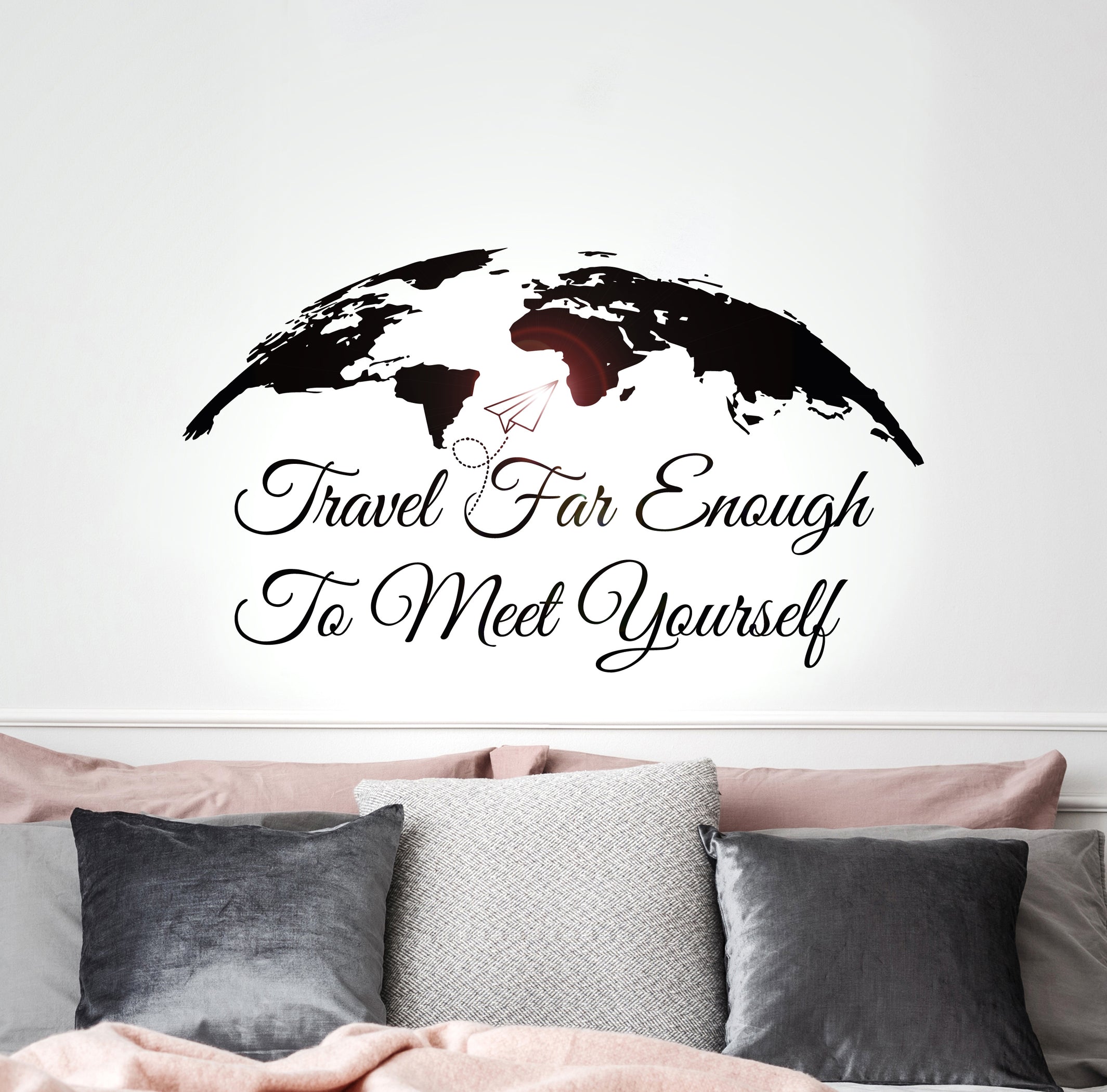 Vinyl Wall Decal World Map Travel Living Room Tourist Agency Stickers ...
