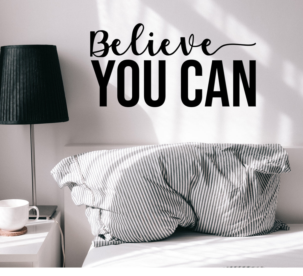 Vinyl Wall Decal Motivation Quote Inspiring Words Believe You Can Stic ...