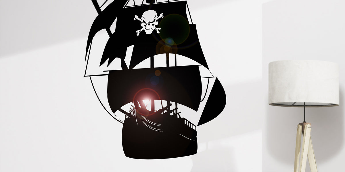Wall Decal Pirate Ship Sea Ocean Beach Marine Vinyl Decor gz394 ...