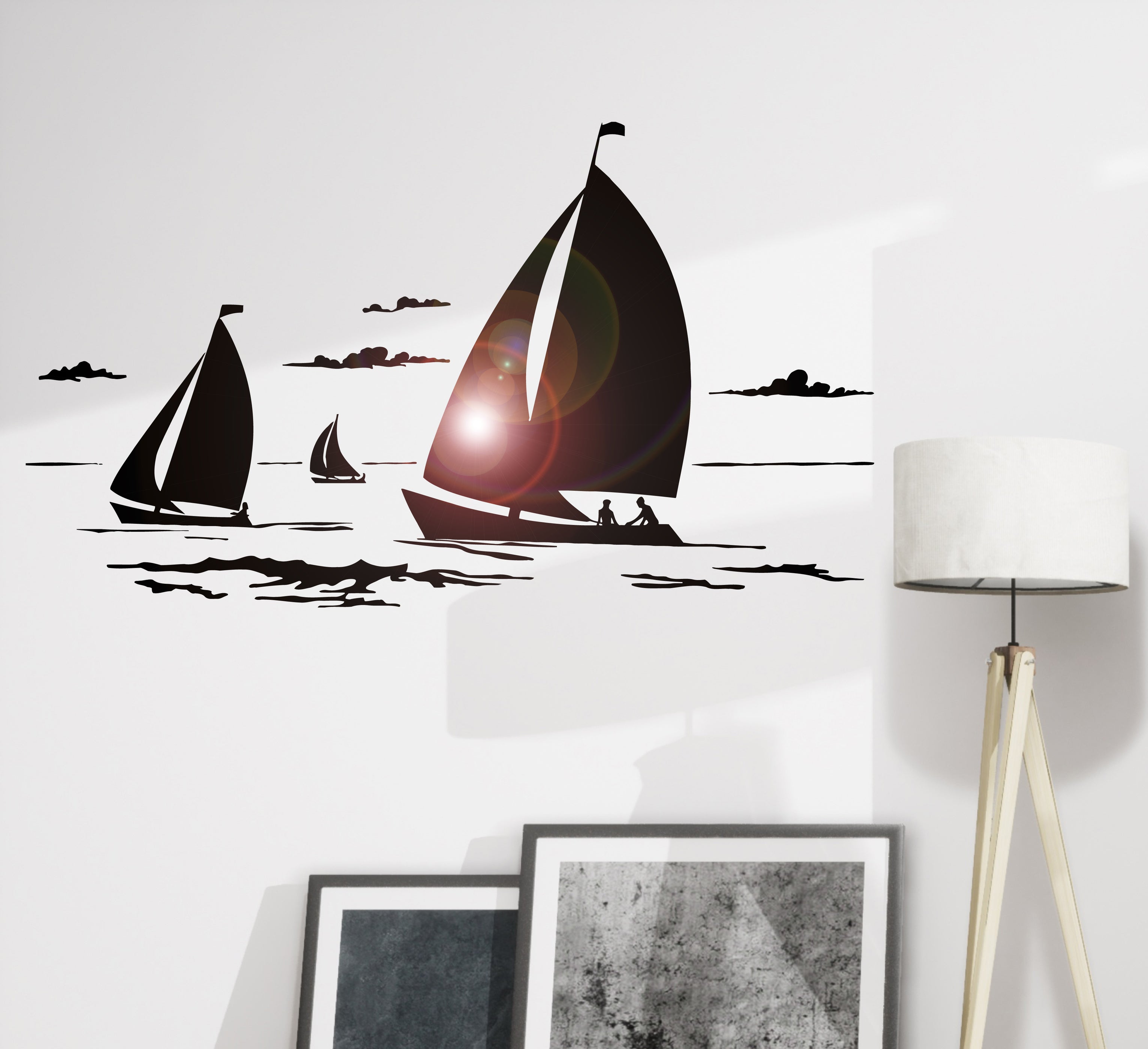 Wall Decal Ocean Sea Decor Yacht Ship Decor Vinyl Decor gz403 ...