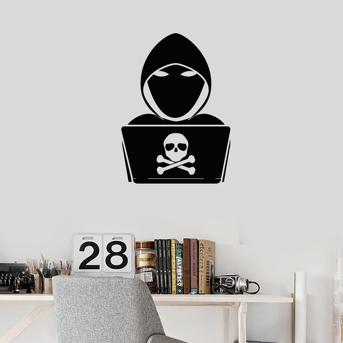 Vinyl Wall Decal Hacker Cyber Security Laptop Computer Art Interior St ...