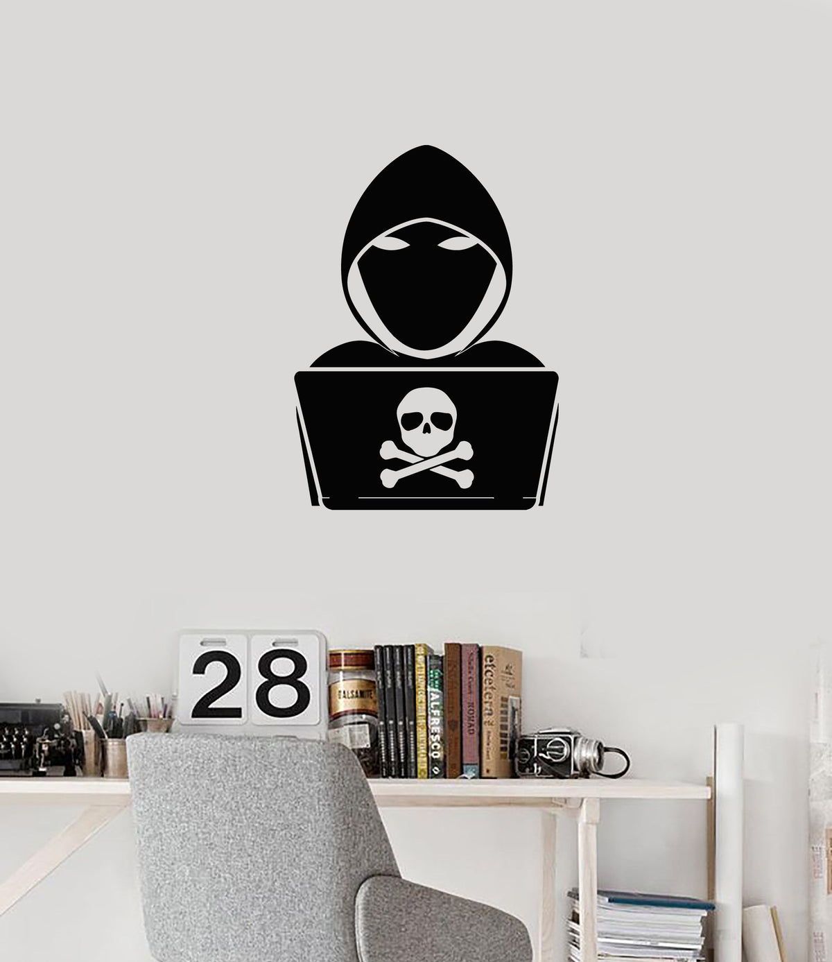 Vinyl Wall Decal Hacker Cyber Security Laptop Computer Art Interior St ...