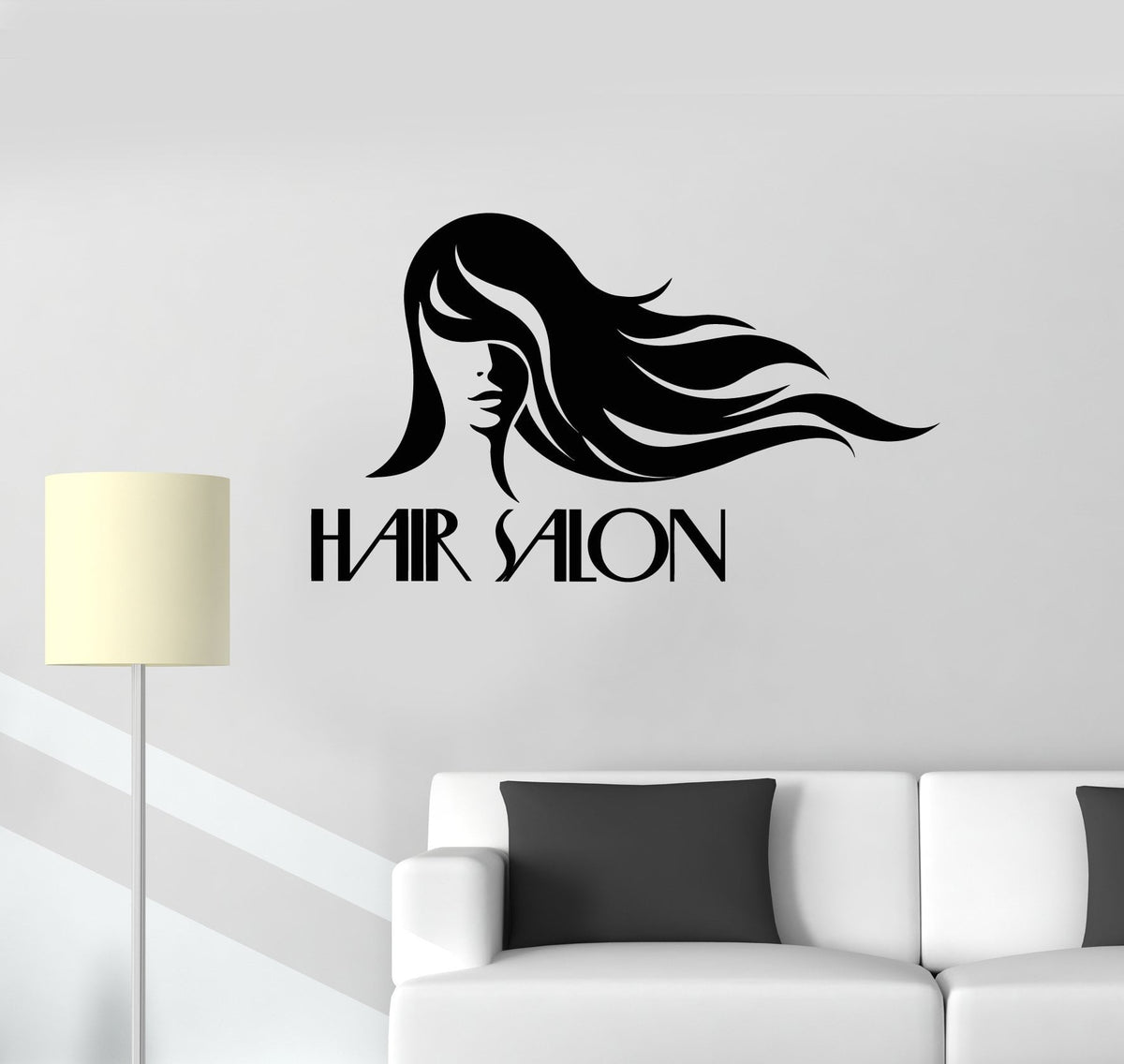 Vinyl Wall Decal Hair Salon Woman Stylist Hairdressing Decor Art Stick ...