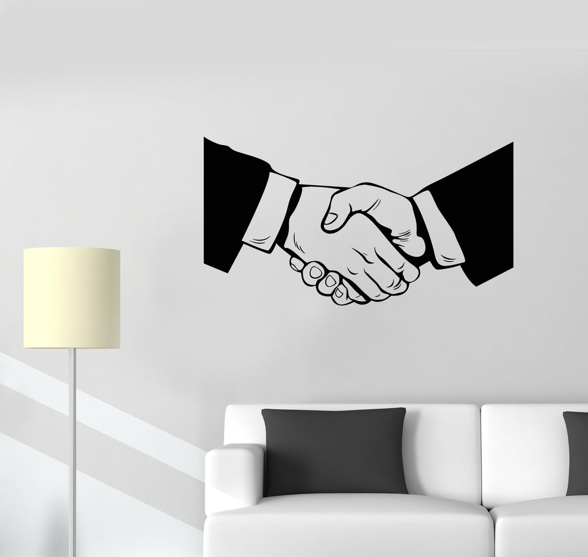 Vinyl Wall Decal Teamwork Business Work Handshake Office Stickers Mura ...