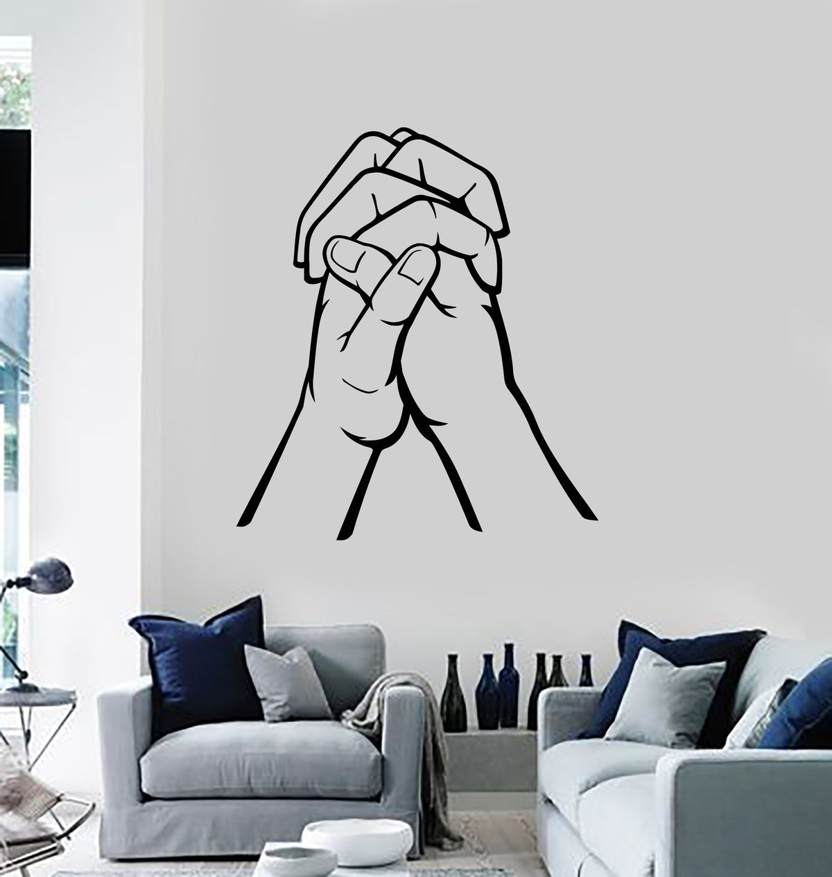 Vinyl Wall Decal Hands In The Lock Cartoon Hands Fingers Stickers Mura ...