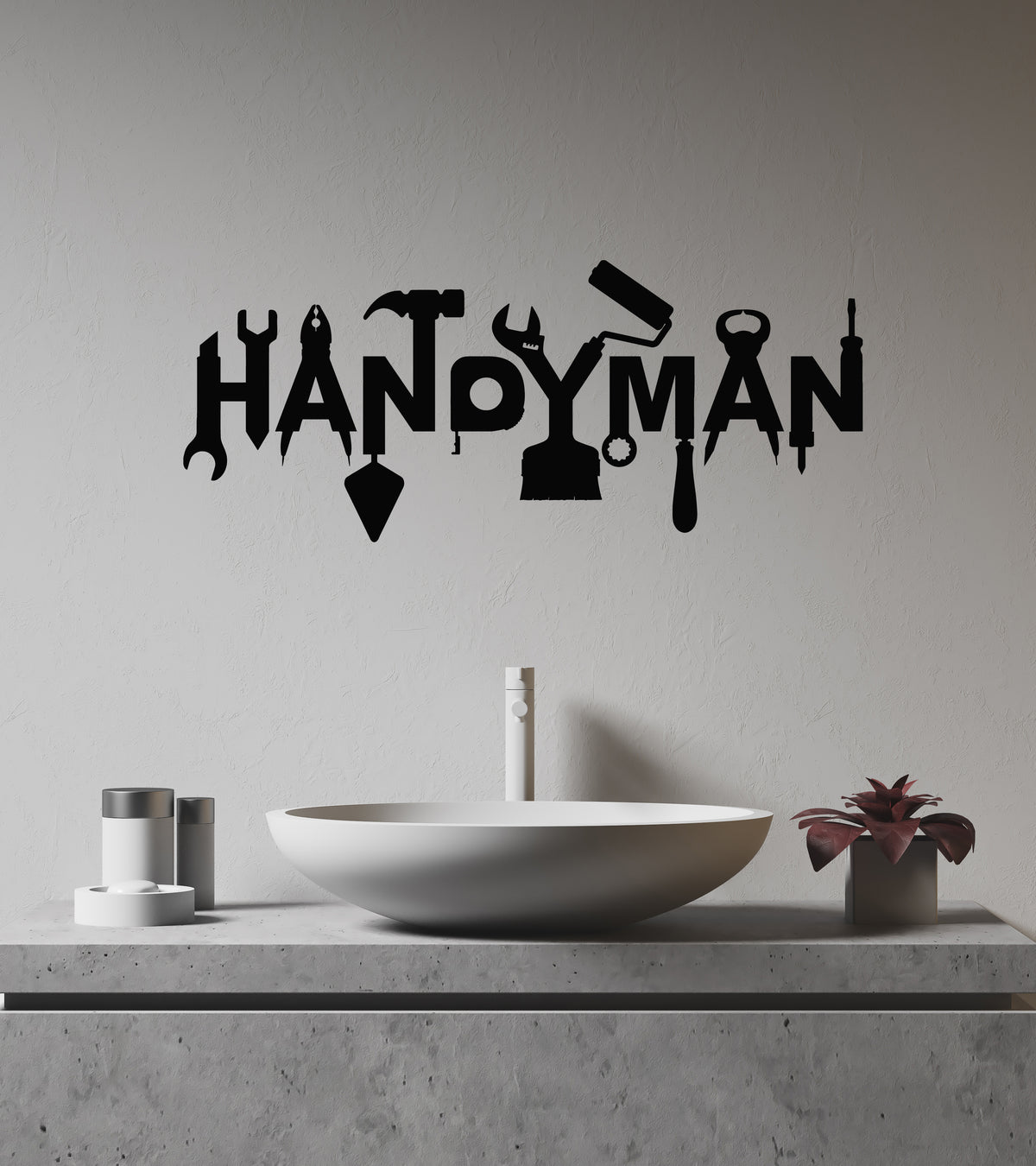 Vinyl Wall Decal Handyman Tools Service Words Home Repair Decor Sticke ...