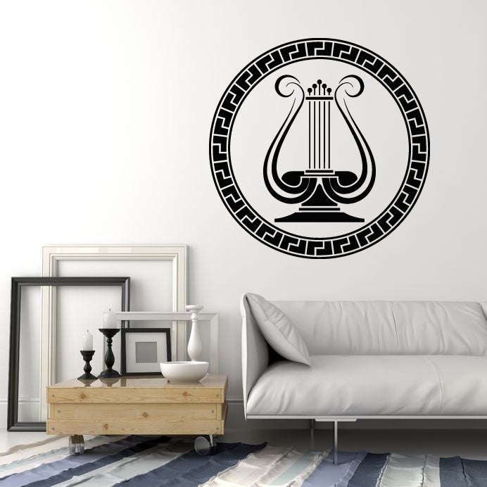 Vinyl Wall Decal Ancient Culture Music Harp Greek Emblem Stickers Mura ...