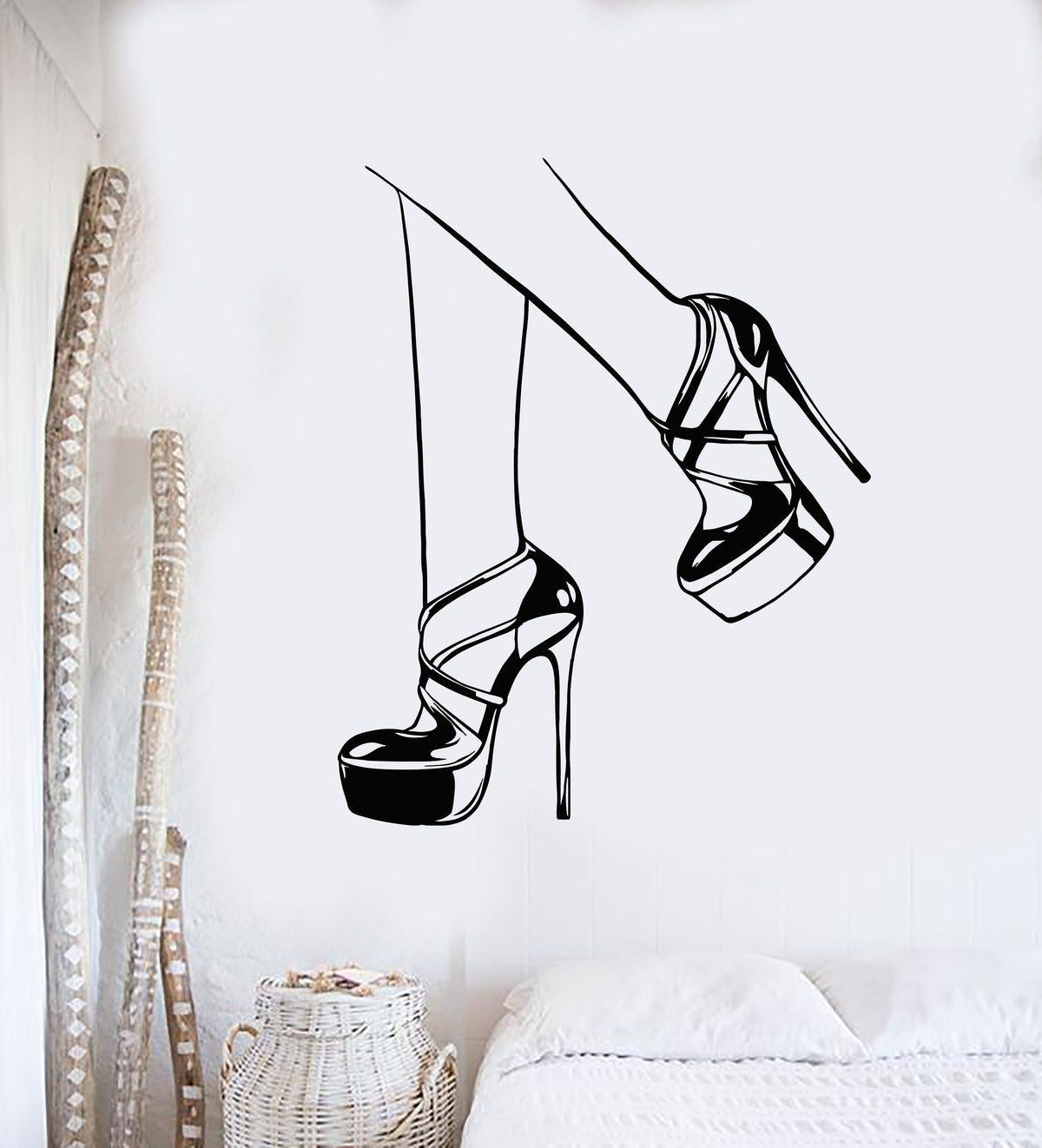 Vinyl Wall Decal High Heel Shoes Nice legs Fashion Shop Stickers Mural ...