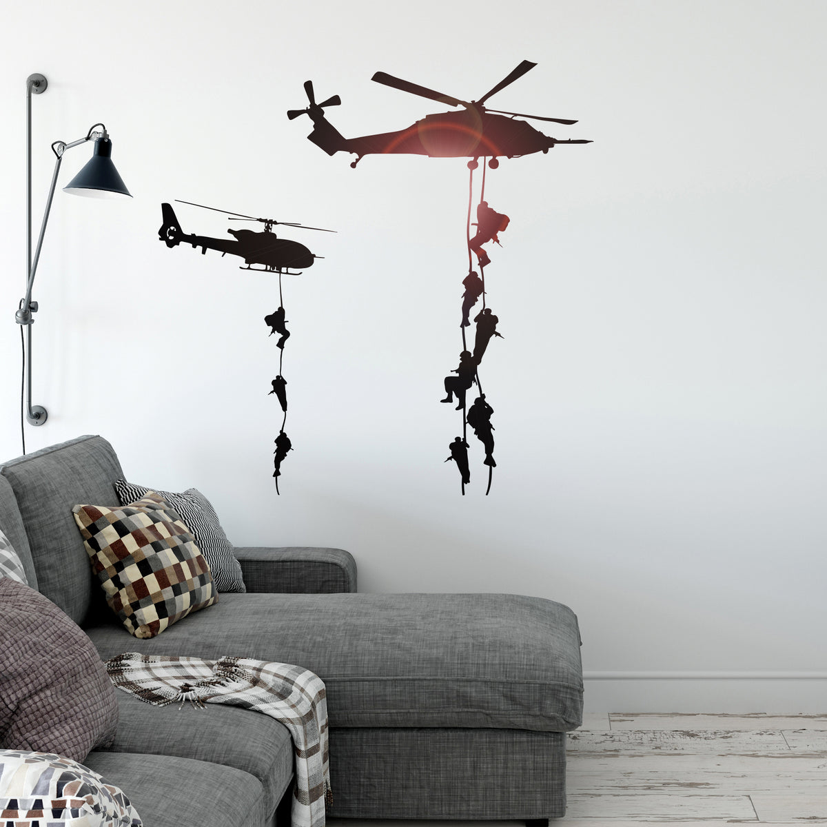 Helicopter Vinyl Decal Marines Military War Soldier Wall Sticker Uniqu ...