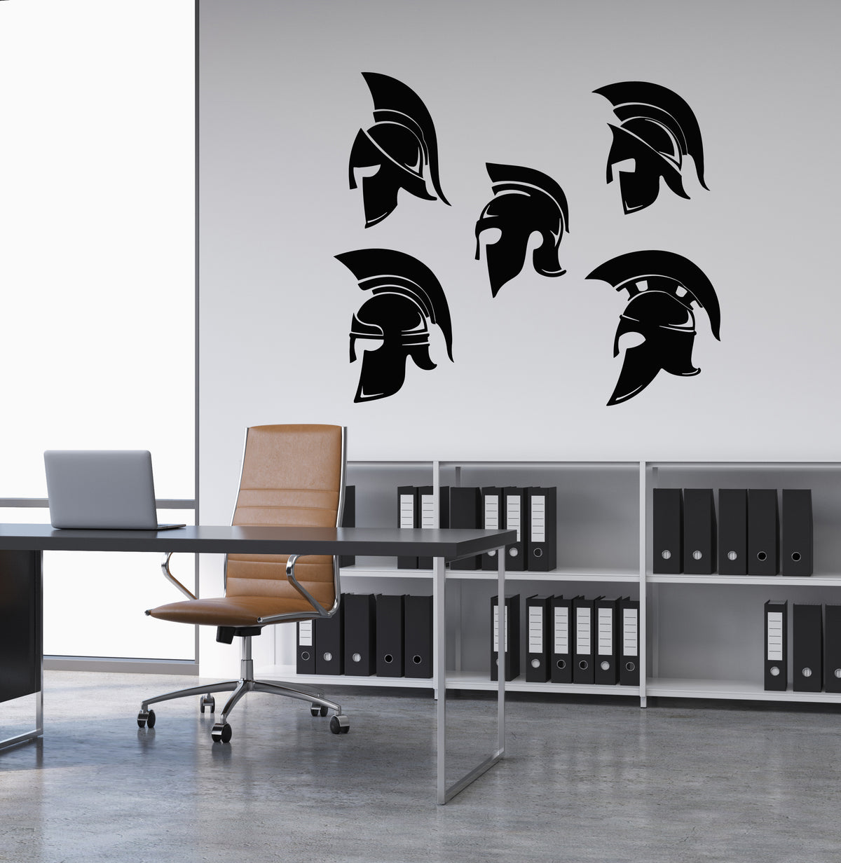 Vinyl Wall Decal Spartan Helmet Set Warrior Military Decor Stickers Mu ...