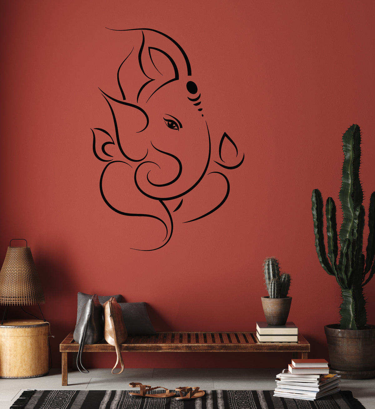 Vinyl Wall Decal Hinduism Hindu Abstract God Ganesha Elephant Stickers ...