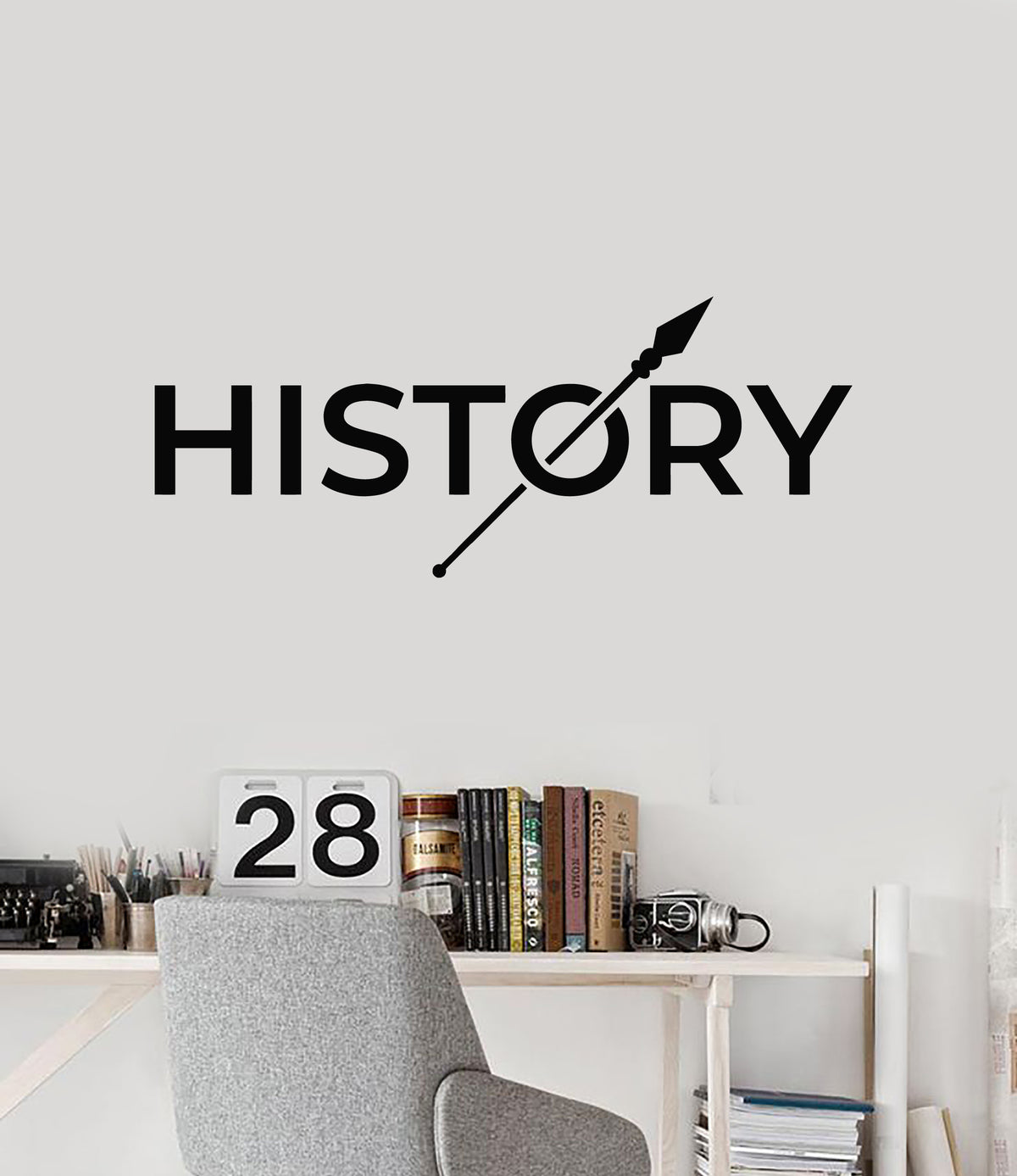 Vinyl Wall Decal History Word Spear School Study Teen Room Classroom S ...