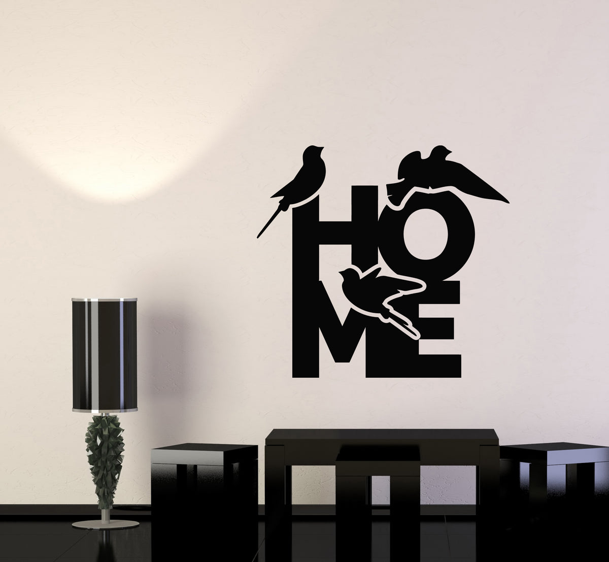 Vinyl Wall Decal Welcome Home Interior Living Room Birds Stickers Mura ...