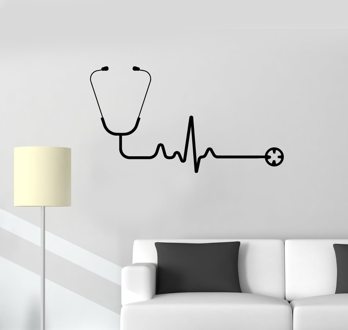 Vinyl Wall Decal Hospital Healthy Pulse Heart Clinic Medical Office De ...