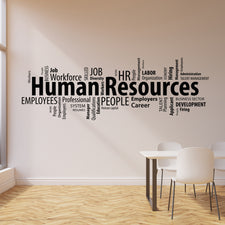 Vinyl Wall Decal Human Resources HR Words Cloud Management Office Stic ...