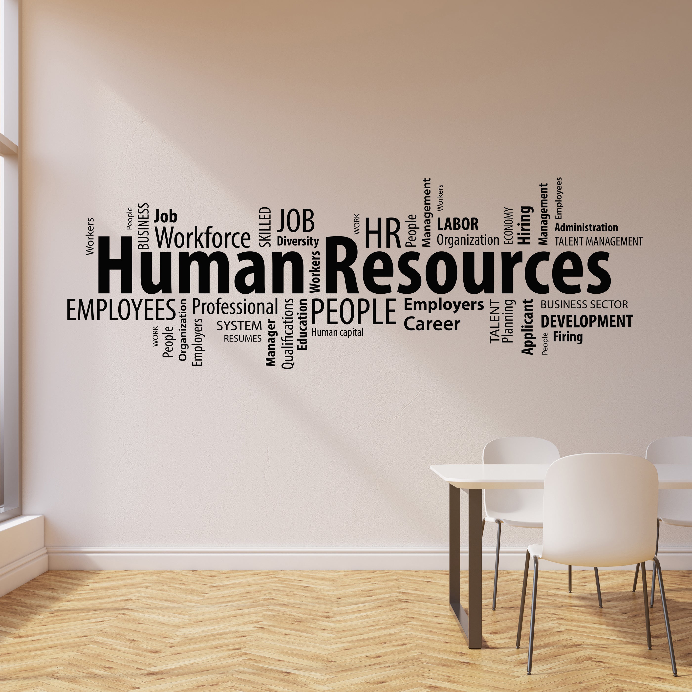 Vinyl Wall Decal Human Resources HR Words Cloud Management Office Stic ...