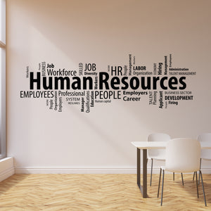 Vinyl Wall Decal Human Resources HR Words Cloud Management Office Stic ...