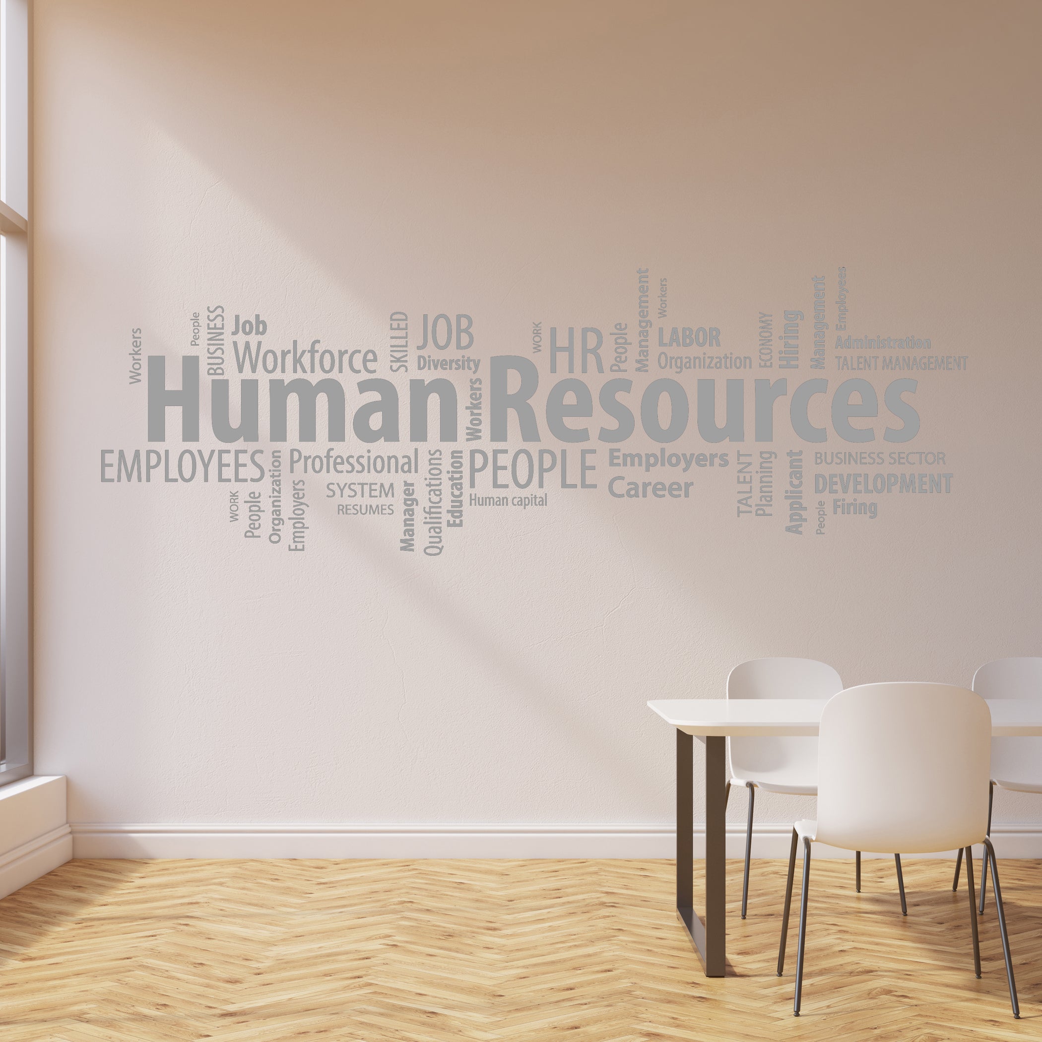 Vinyl Wall Decal Human Resources HR Words Cloud Management Office Stic ...