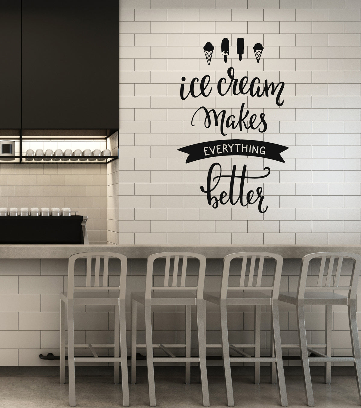 Vinyl Wall Decal Ice Creams Cone Quote Dessert Decor Idea Stickers Mur ...