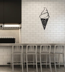 Wall Sticker Ice Cream Food Sweet Waffle Cone Kitchen Vinyl Decal Uniq ...