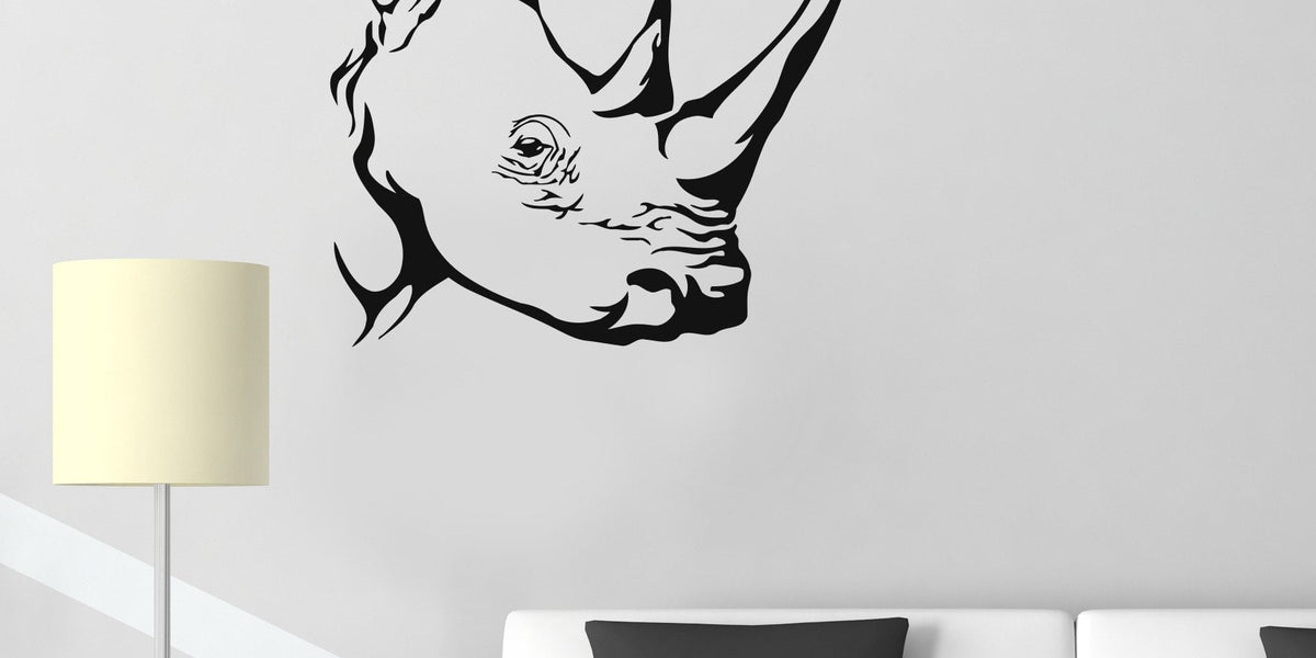 Vinyl Decal Rhino Animal Rhinoceros Zoo Tribal Wall Stickers Unique Gi ...