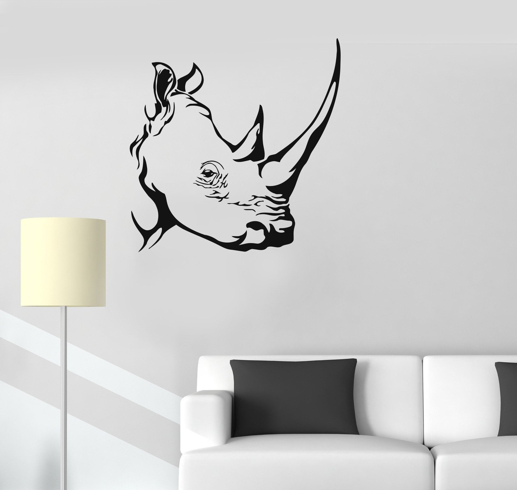 Vinyl Decal Rhino Animal Rhinoceros Zoo Tribal Wall Stickers Unique Gi ...