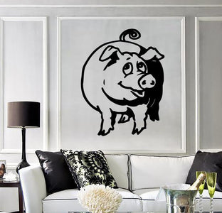 Vinyl Decal Cute Pig Piggy Animal Farm Kids Room Wall Stickers Mural U ...