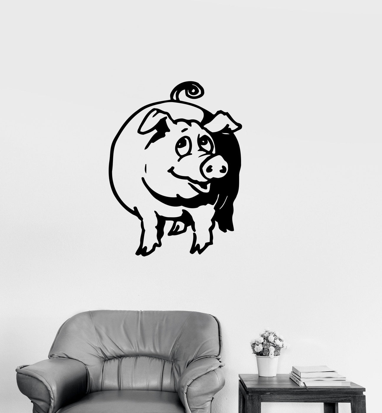 Vinyl Decal Cute Pig Piggy Animal Farm Kids Room Wall Stickers Mural U ...