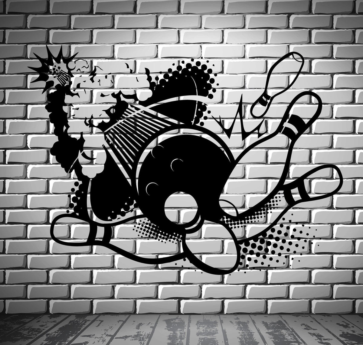 Bowling Wall Sticker Sport Entertainment Center Vinyl Decal Unique Gif ...