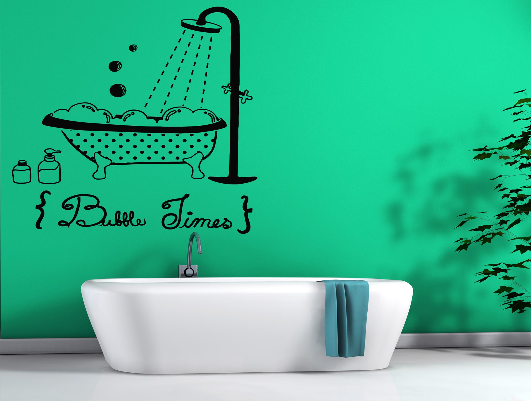 Vinyl Decal Decor for Bathroom Wall Sticker Bath Bathing Shower Bathtu ...