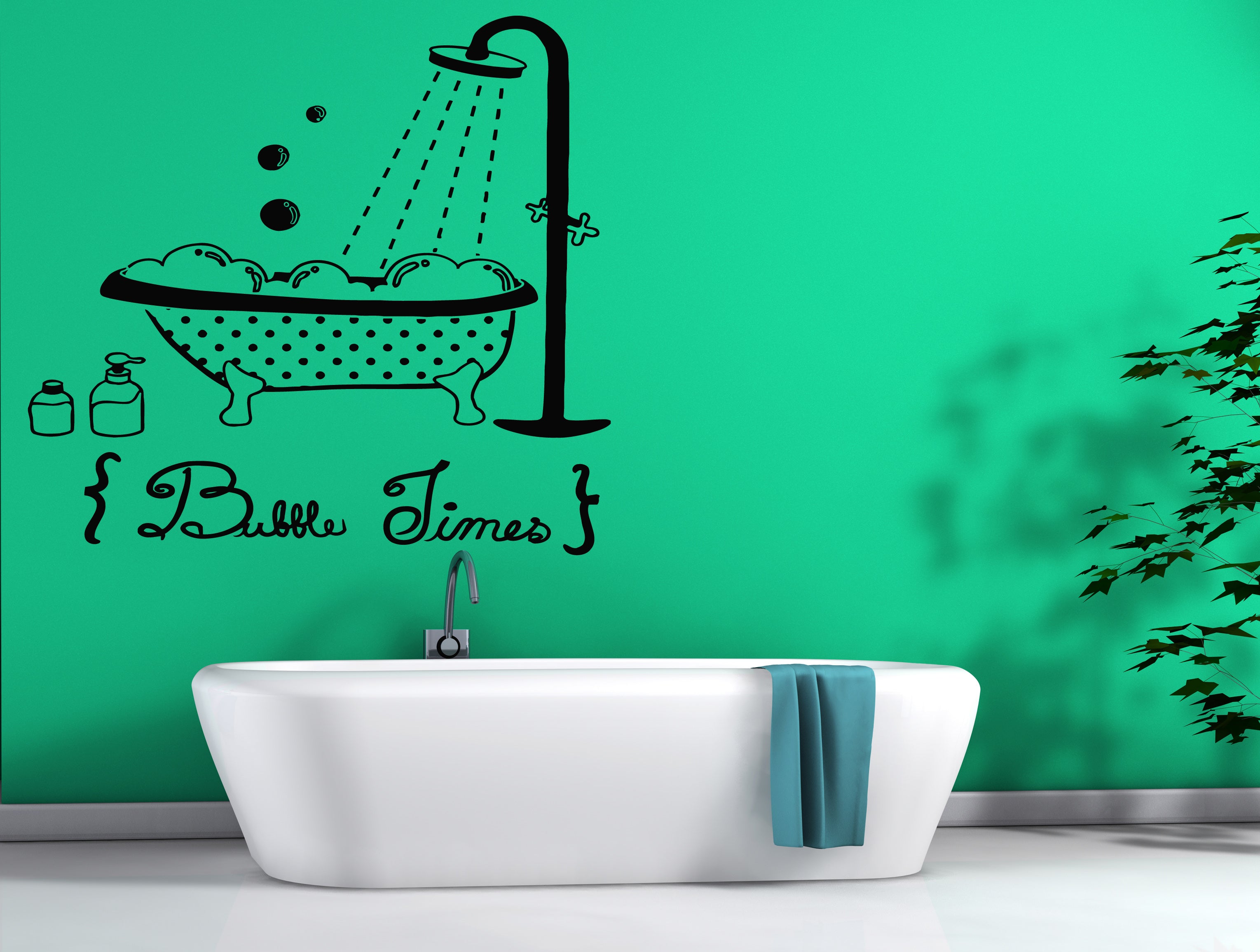 Vinyl Decal Decor for Bathroom Wall Sticker Bath Bathing Shower Bathtu ...
