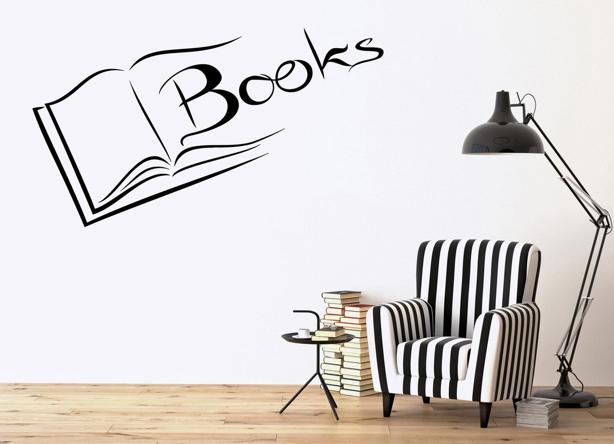 Vinyl Decal Books Wall Sticker Reading Room Library Science Decor for ...