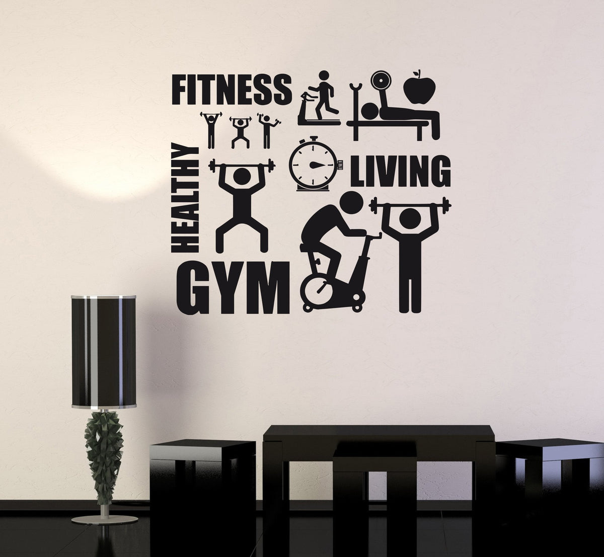 Vinyl Decal Fitness Healthy Lifestyle Sport Motivation Decor Wall Stic ...