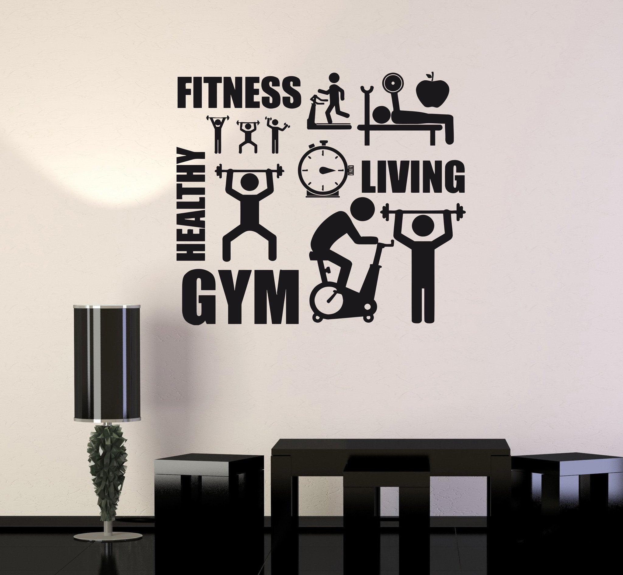 Custom Home Gym And Exercise Room Motivational Wall Decals And Stickers ...