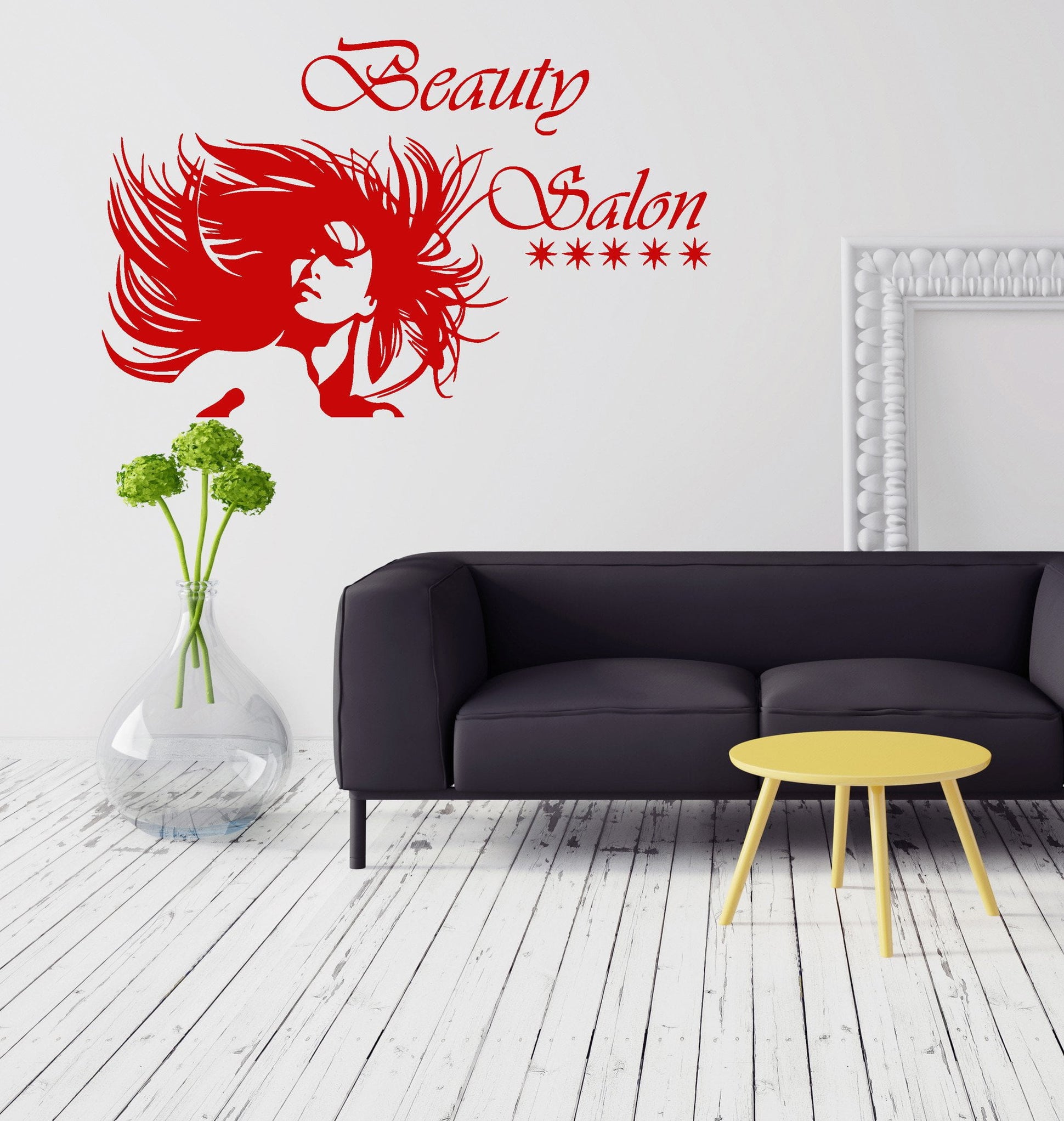 Vinyl Decal Beauty Salon Woman Barbershop Hair Hairstyle Stylist Wall ...