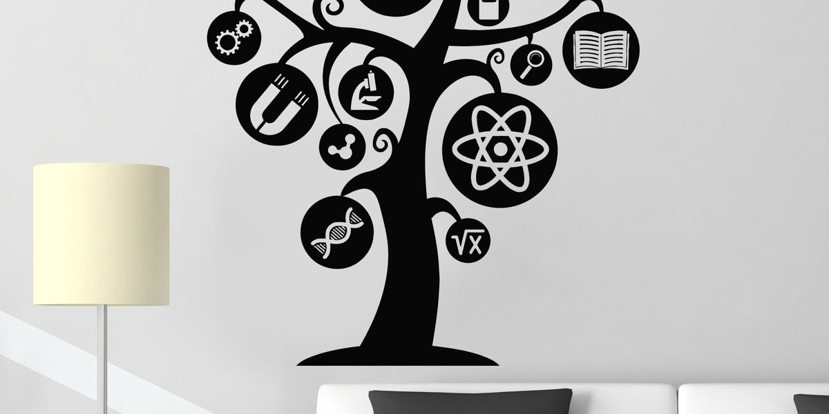 Vinyl Wall Decal Scientific Tree Science Lab School Scientist Stickers ...