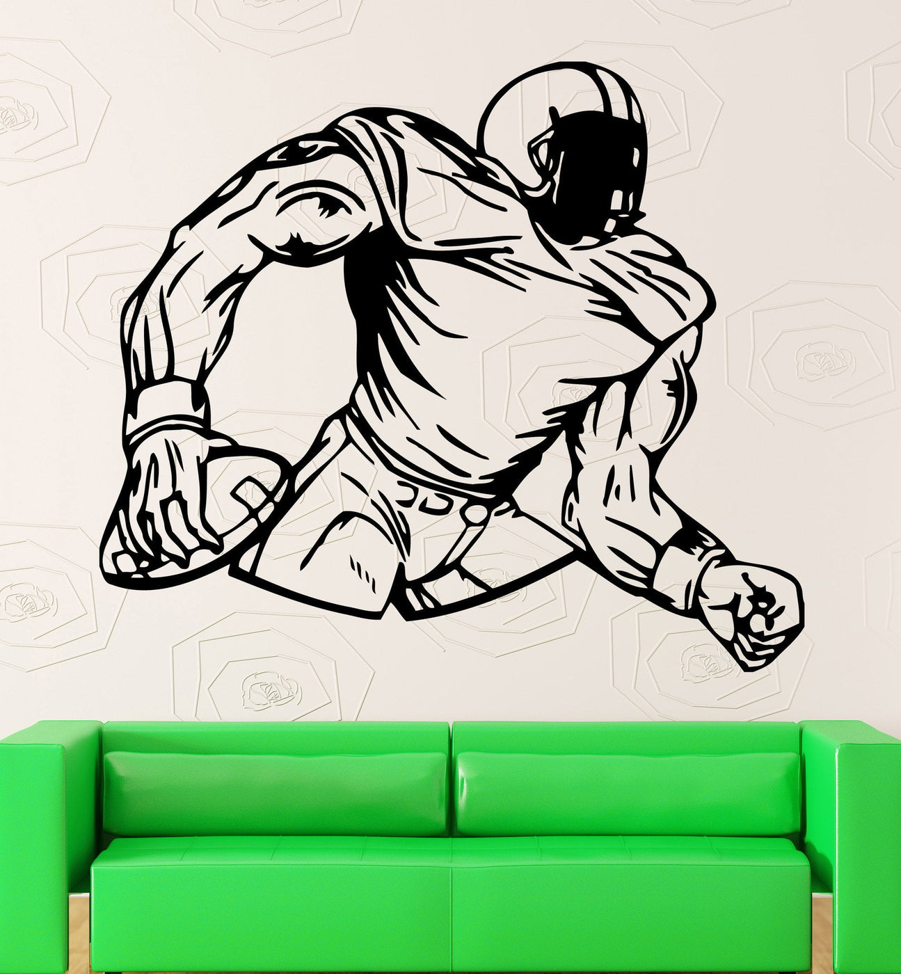 Vinyl Decal American Football Wall Sticker Sports Fans Player Sport Qu ...