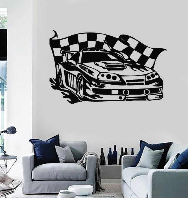 Wall Stickers Vinyl Decal Sports Car Race Rally Coolest Garage Decor U ...