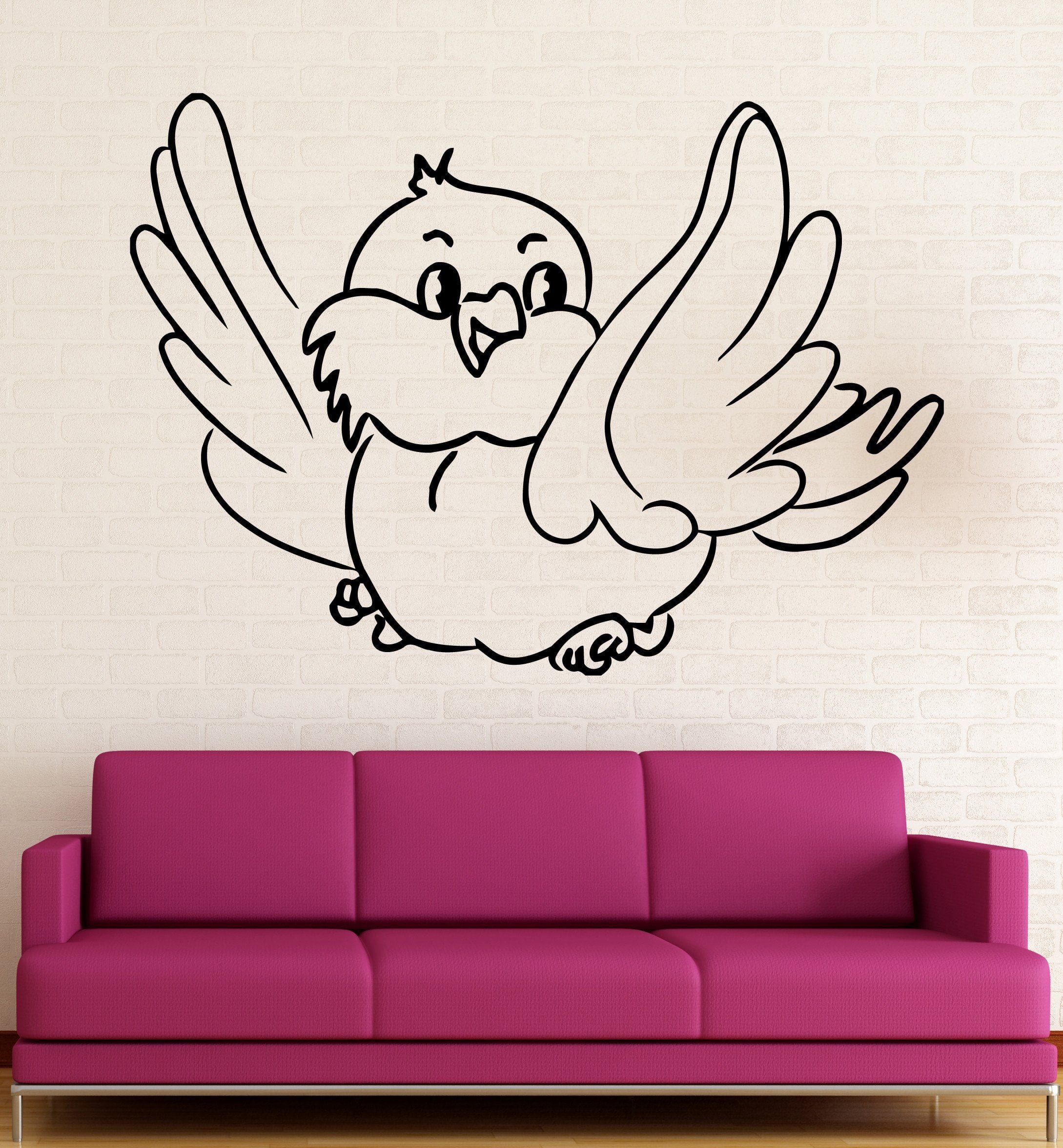 Vinyl Decal Little Canary Bird Wall Sticker Cute Decor for Nursery Chi ...