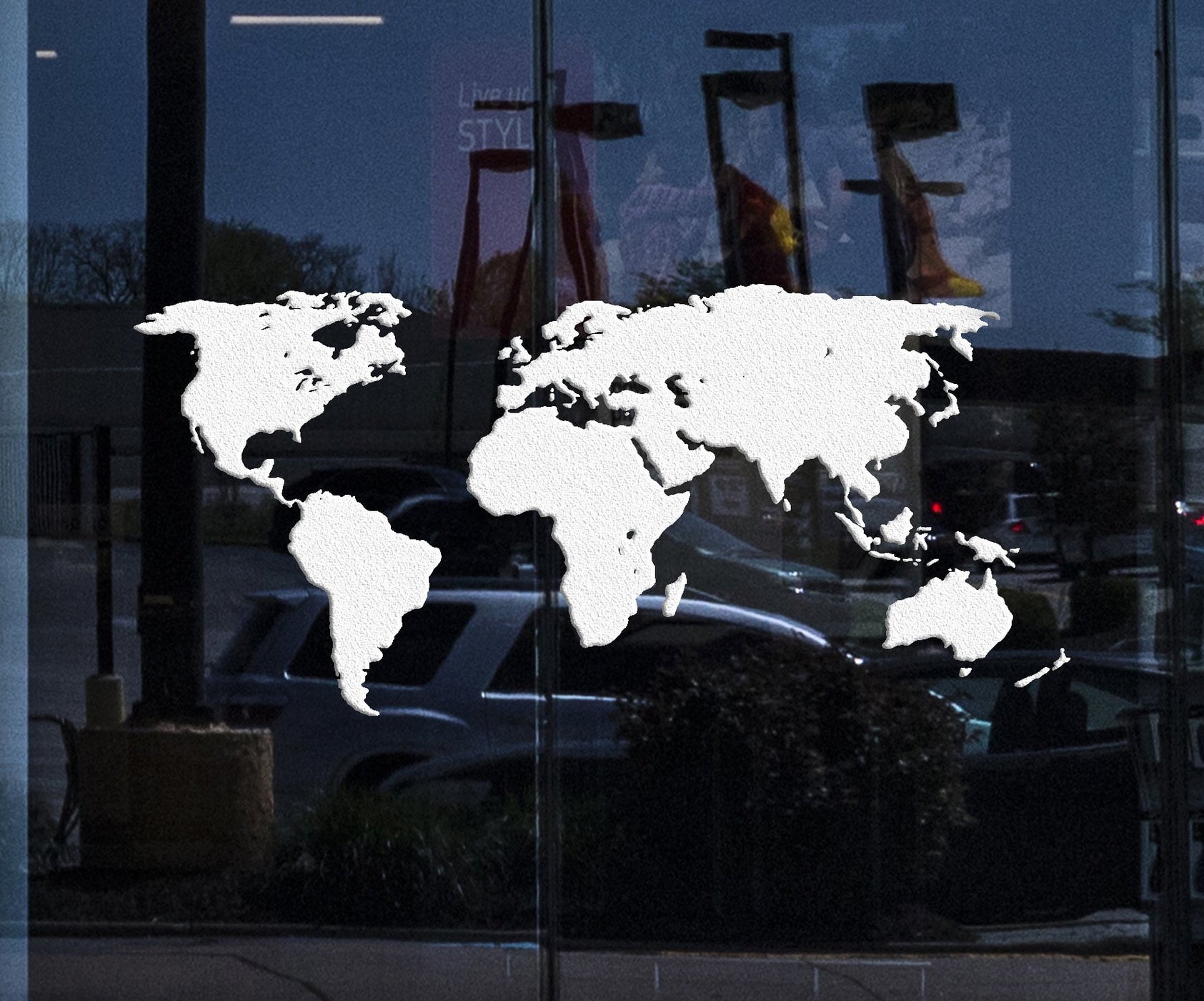 Window and Wall Sticker Vinyl Decal World Map Travel Geography Earth C ...