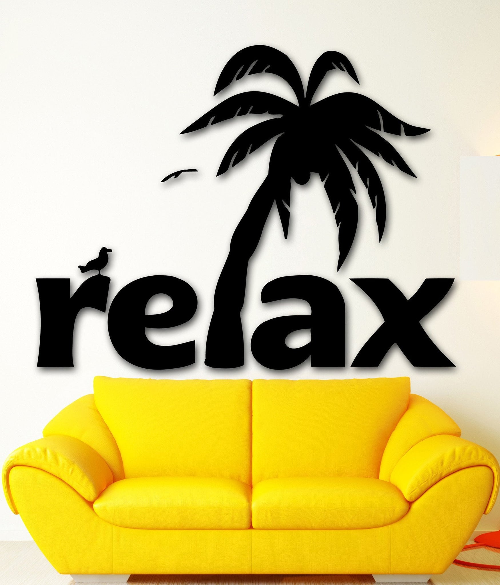 Wall Sticker Vinyl Decal Relax Tropical Palm Beach Spa Salon Tourism U ...